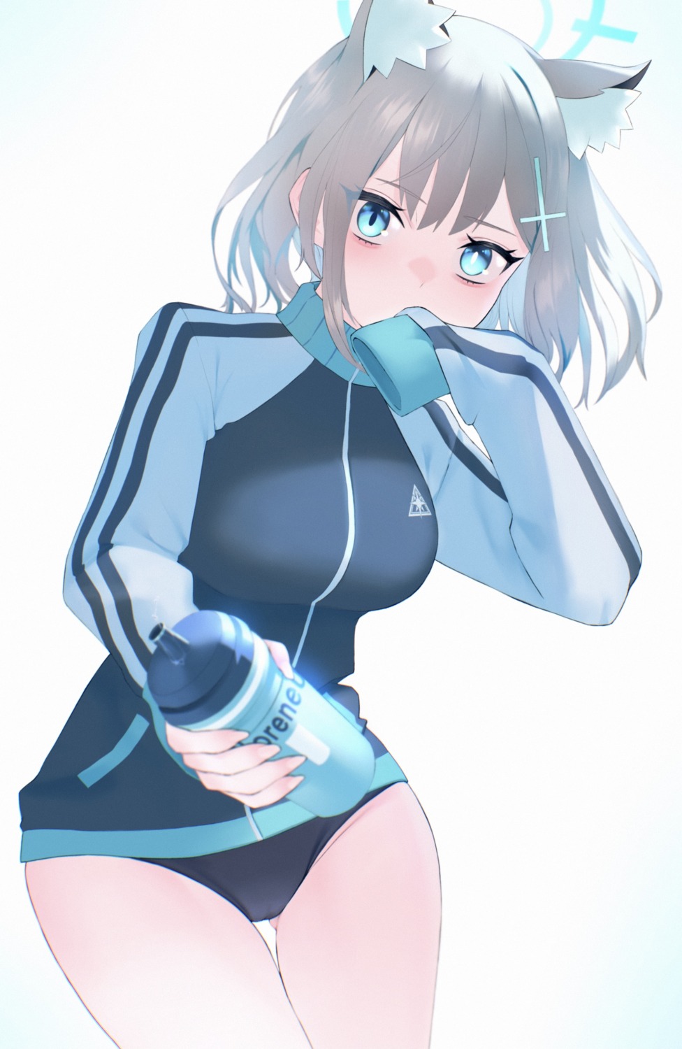 kazane-wind blue archive sunaookami shiroko angel animal ears buruma gym uniform nekomimi ...